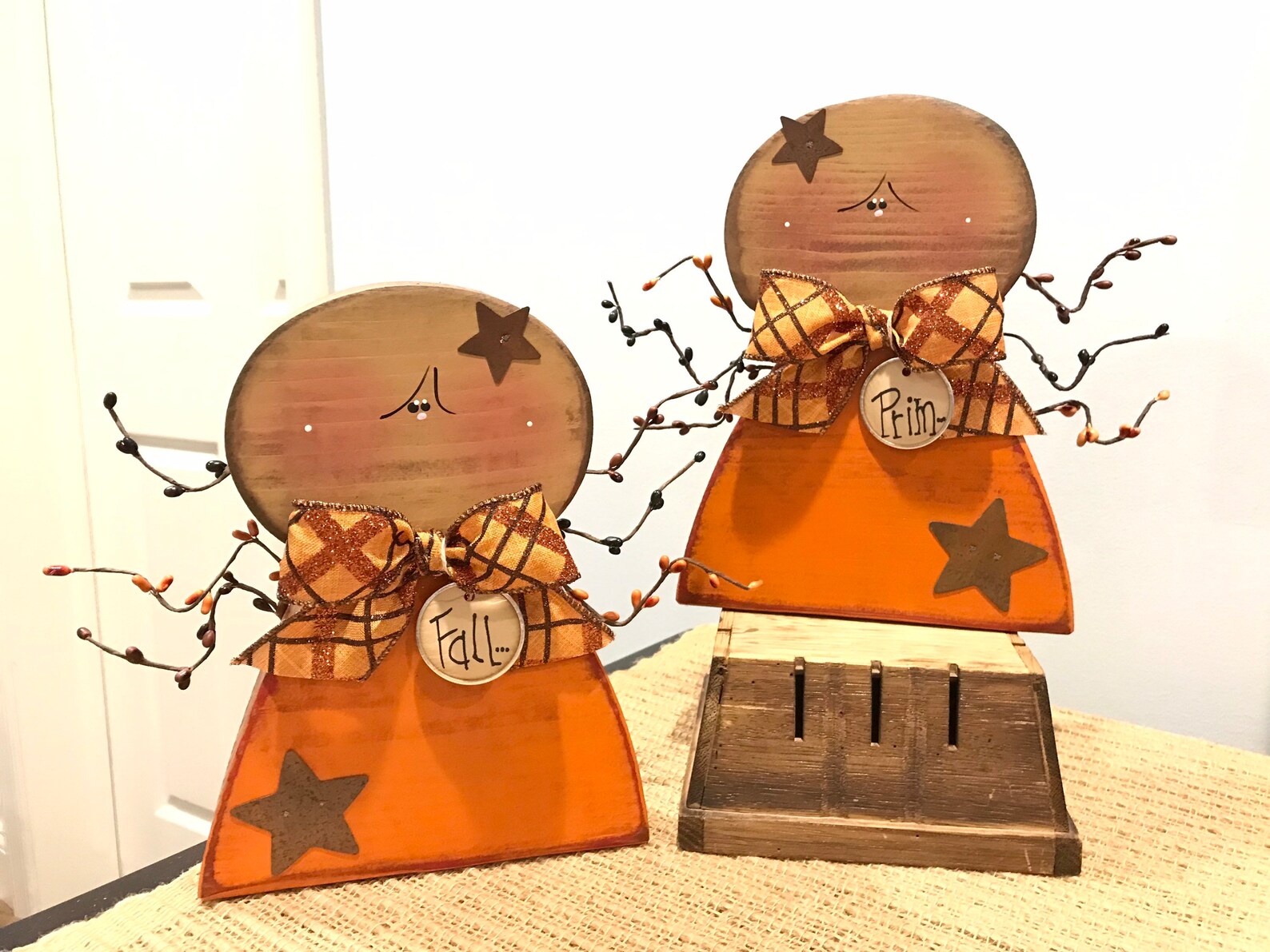 Harvest Angels. Fall Wood Angel. Modern Prims. Wooden Angel. - Etsy