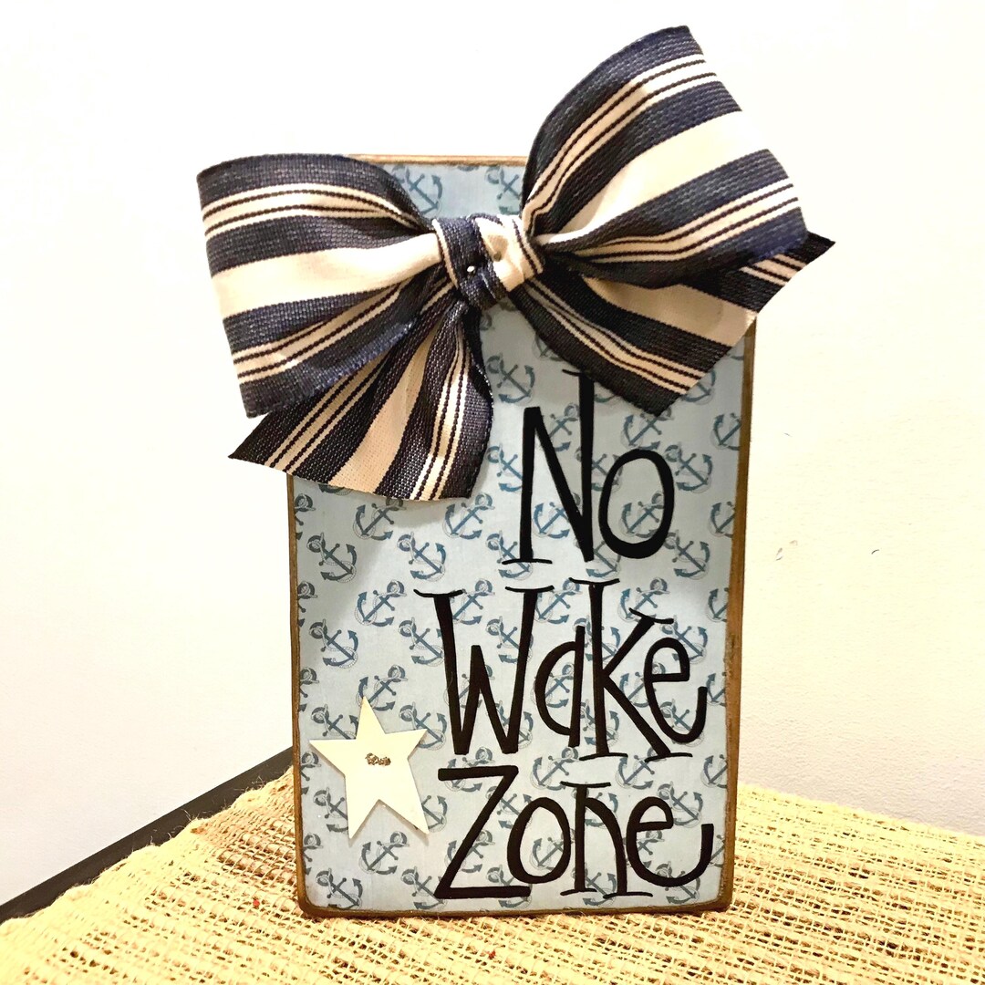 No Wake Zone. Boating Sign. Nautical Signs. Anchor. Thick and Chunky ...