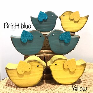 Restocked! Painted Bird. Wood Robins. Colorful Wood Bird. Rustic Birds ...