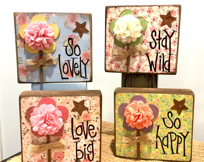 Wood Flower Sign. Summer Signs. Thick and Chunky. Wooden Flower. Daisy ...