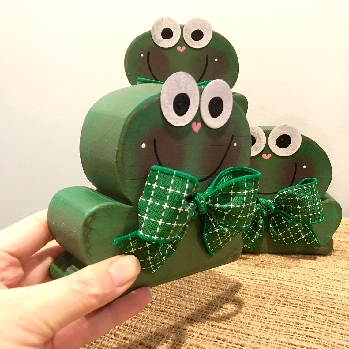 Wooden Frog. Ribbit. Green Frog. Spring Decor. Boys Room Decor. Summer ...