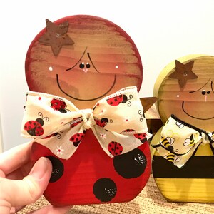 Cute Bumblebees. Ladybug Decor. Spring Tiered Tray Decor. Wooden ...