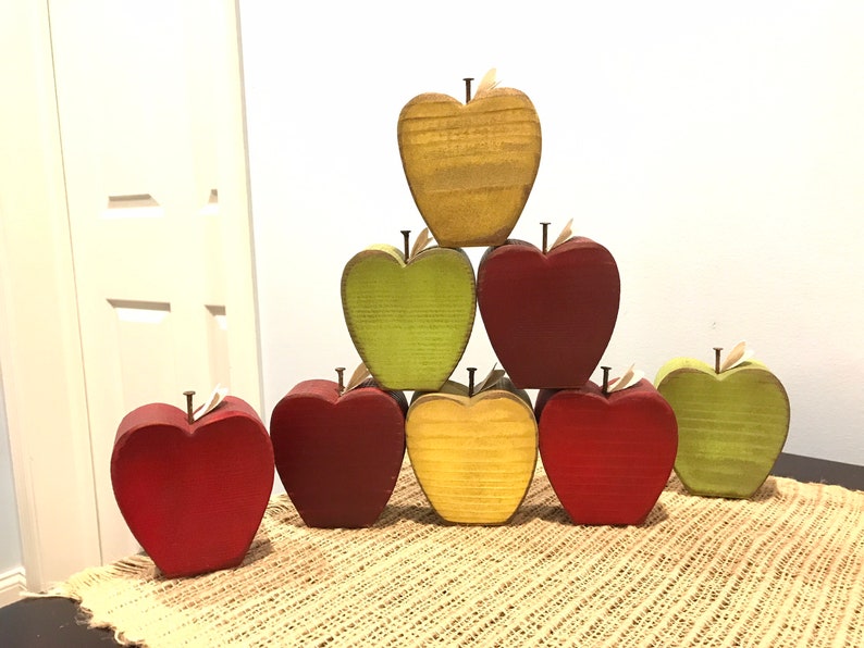 RESTOCKED Fall apple decor. Wooden apples. Modern Prims. | Etsy