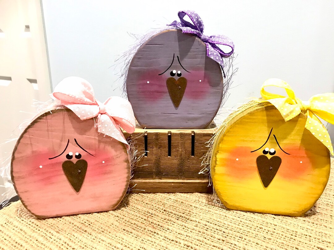 Wood Peep. Colorful Peeps. Easter Wood Decor. Tiered Tray Decor. Spring ...