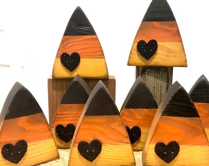 Colorful Candy Corns. Halloween Decor. Fall Decor. Wood Candy Corn ...