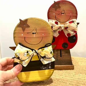 Cute Bumblebees. Ladybug Decor. Spring Tiered Tray Decor. Wooden ...