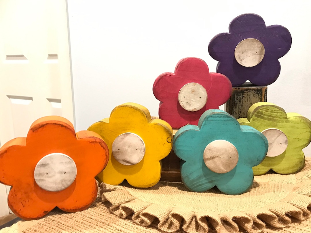 Wood Flowers. Spring Tiered Tray Decor. Wooden Flowers. Summer Decor ...