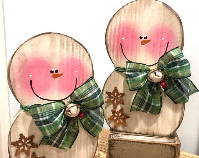 Snowman Decor. Winter Snowmen. Winter Wood Decor. Wood Snowmen. Large ...