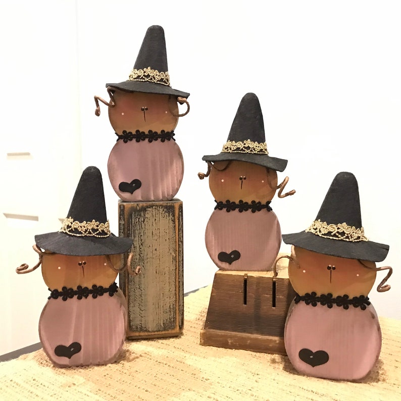 Wooden Witches. Wood Witch Decor. Cute Witch. Fall Decor. - Etsy