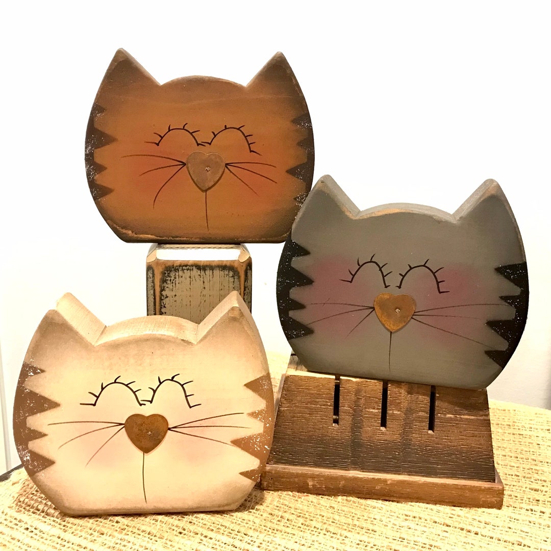 Fall Decor. Wood Cats. Cat Mom. Cat Decor. Halloween Tier Tray ...