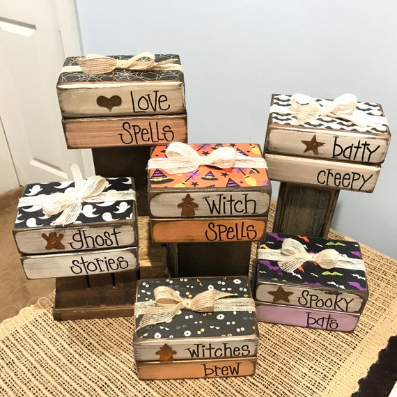 NEW SETS Halloween Book Stack. Fall Book Bundle. Fall Decor. - Etsy