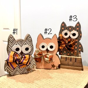 Halloween Decor. Colorful Wood Owls. Halloween Owl. Fall Wooden Decor ...