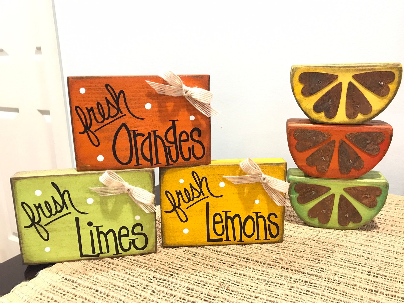Fruit signs. Summer tiered tray. Summer wood decor. Fresh | Etsy