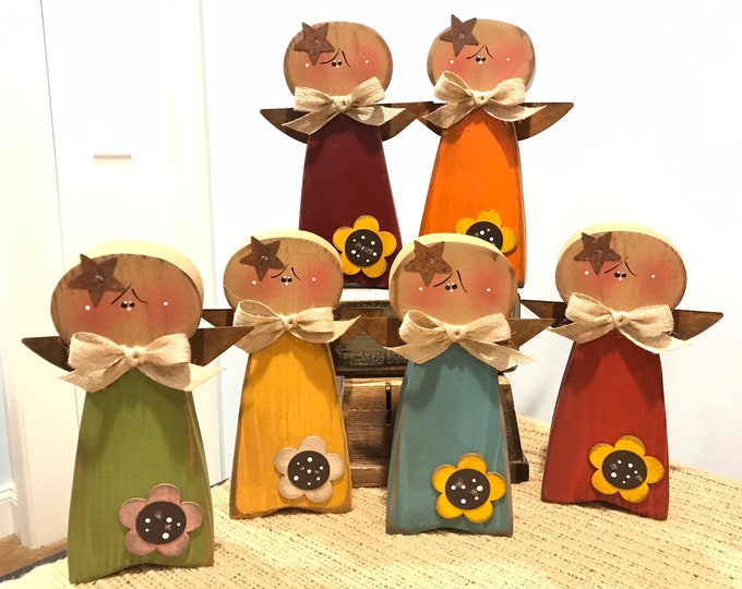 Rustic Wooden Angel. Sunflower Decor. Sunflower Tiered Tray. - Etsy