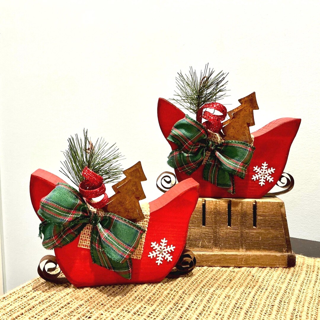 Wooden Sleigh. Wood Santa Sleigh. Christmas Home Decor. Santas Sleigh ...