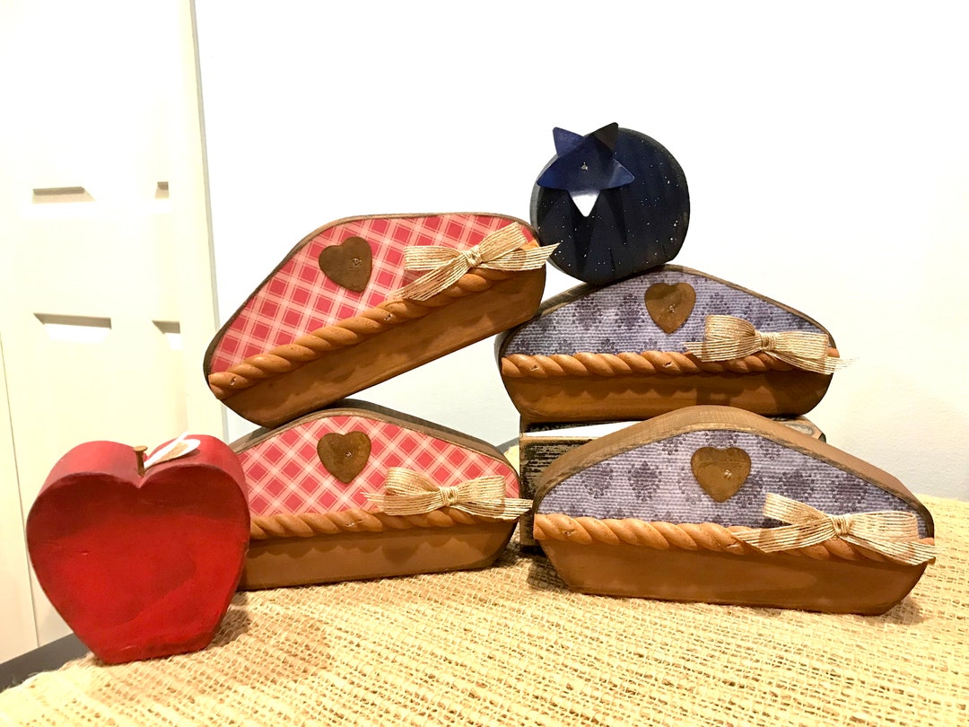 Apple Pie. Blueberry Pie. 4th of July. Patriotic Decor. America Wood ...