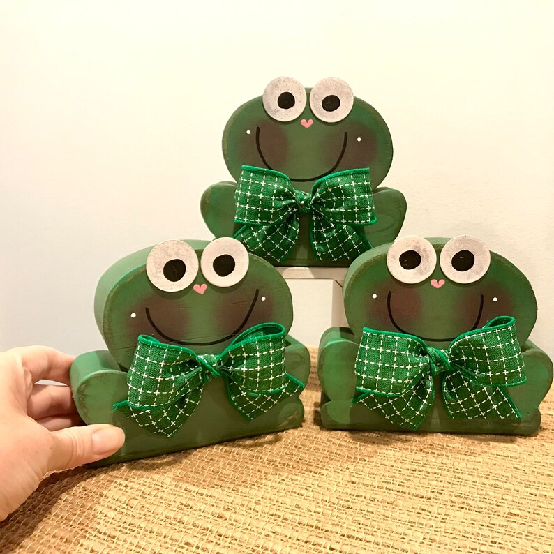 Wooden Frog. Ribbit. Green Frog. Spring Decor. Boys Room Decor. Summer ...