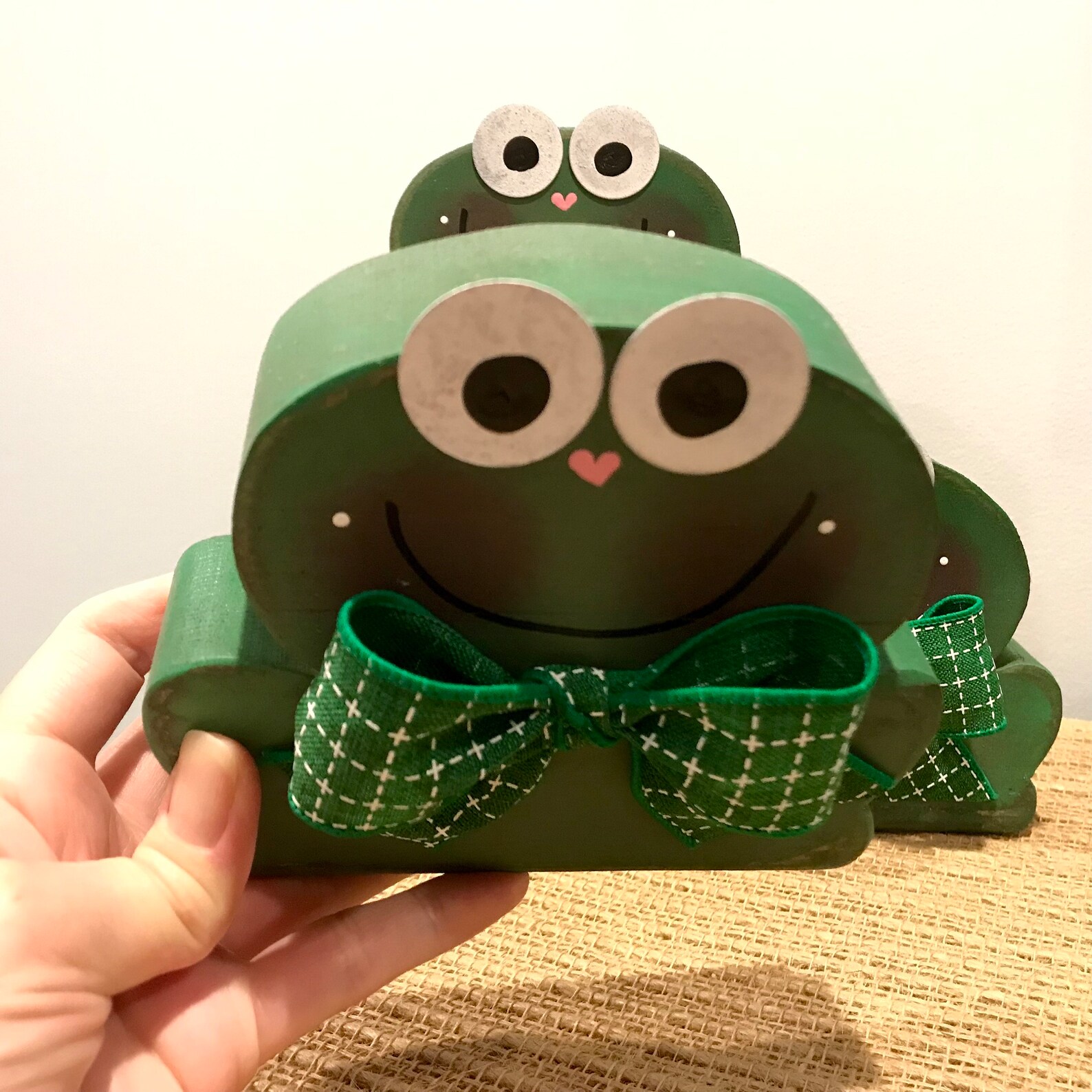Wooden Frog. Ribbit. Green Frog. Spring Decor. Boys Room Decor. Summer ...