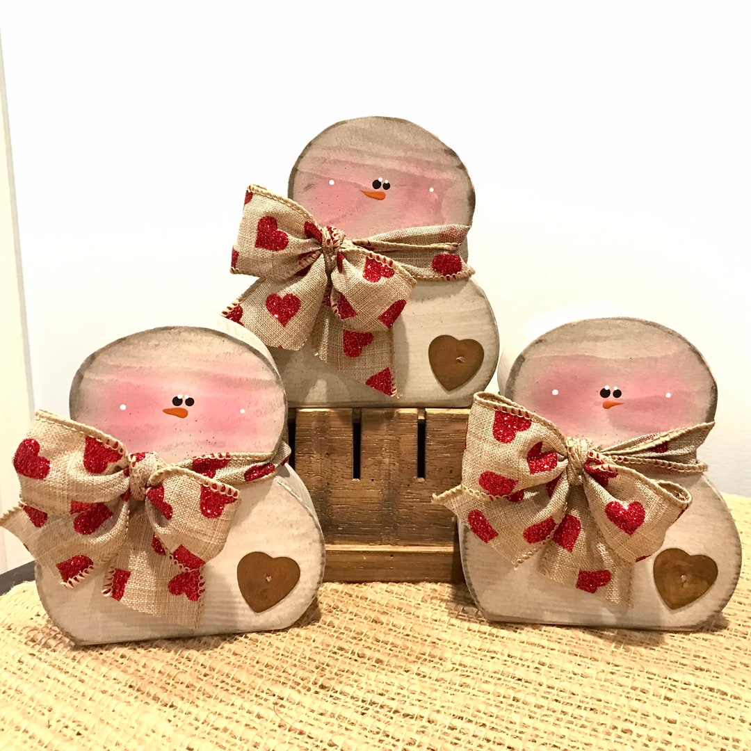 Farmhouse Snowman. Wooden Snowman. Valentine Day Decor. - Etsy
