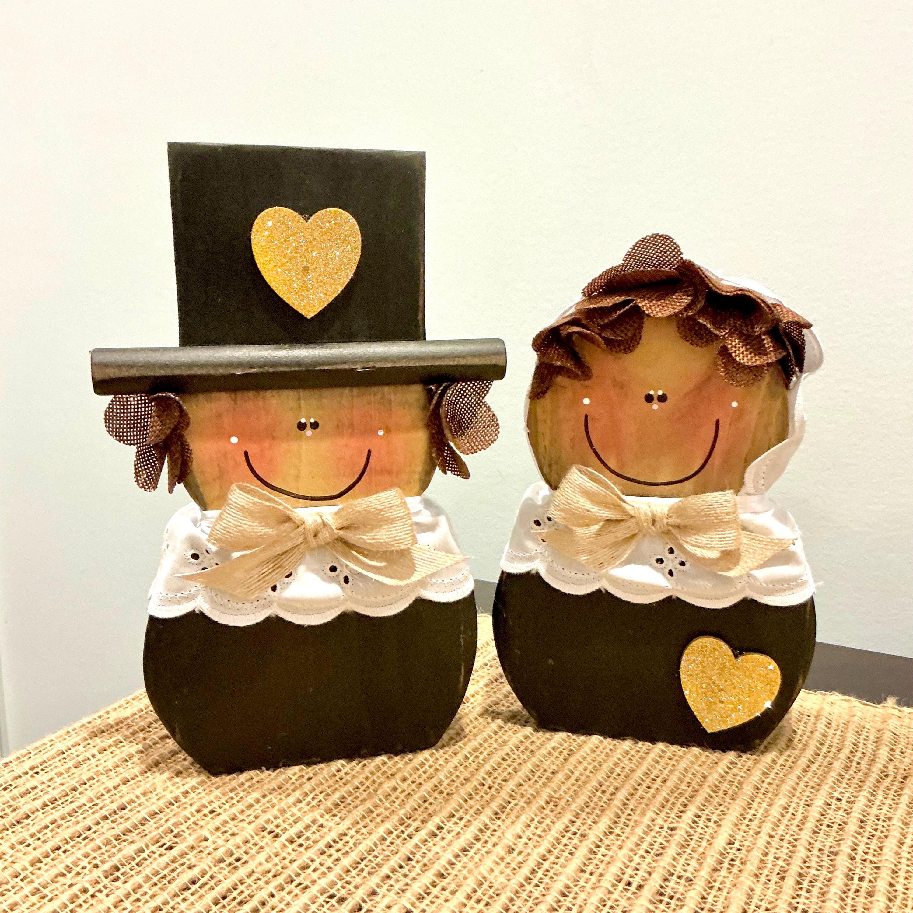 Ready to Ship! Sweet Little Pilgrims. Set of 2. Thanksgiving Decor ...