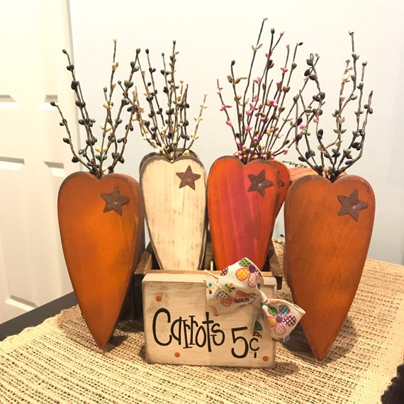 Colorful wood carrots. Wooden carrots. Tier tray. Easter wood | Etsy