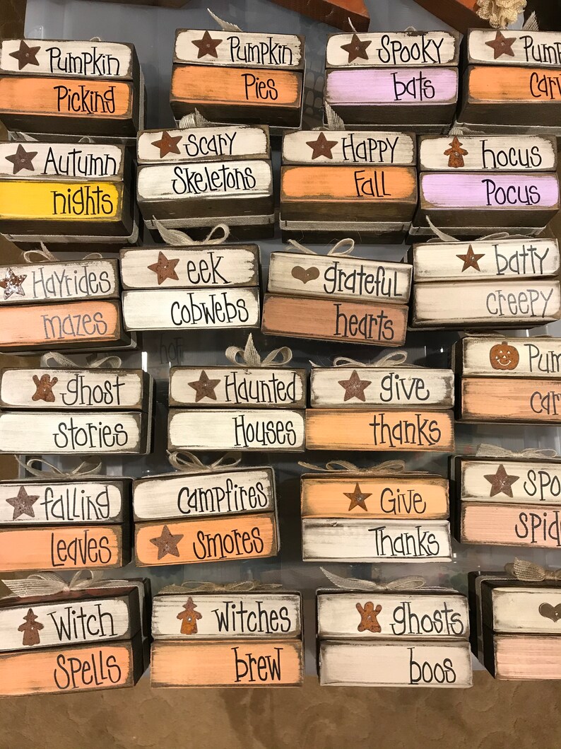 NEW SETS Halloween Book Stack. Fall Book Bundle. Fall Decor. - Etsy