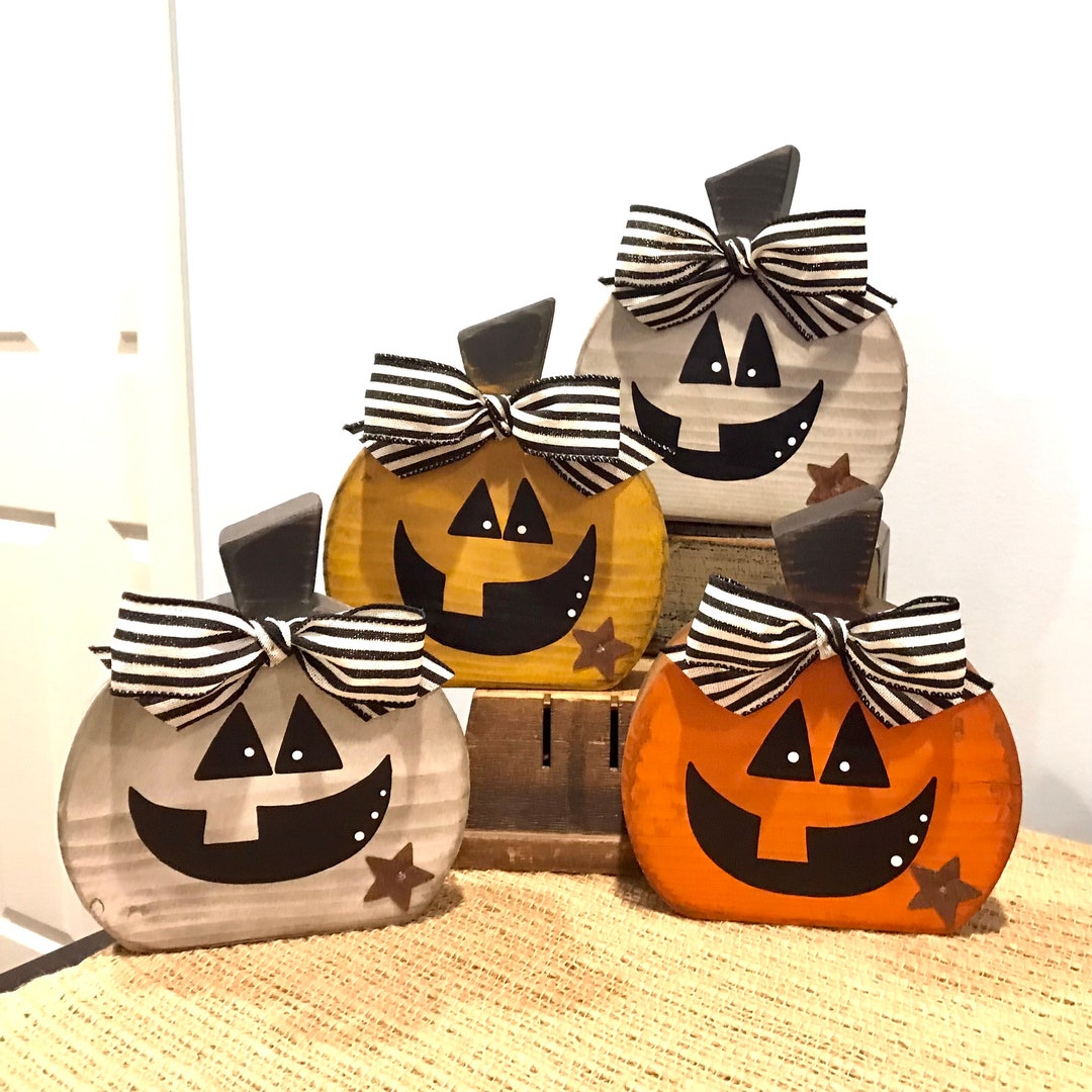 Cute Pumpkin Decor. Pumpkin Jack. Fall Wooden Decor. Fall Decor. Wood ...