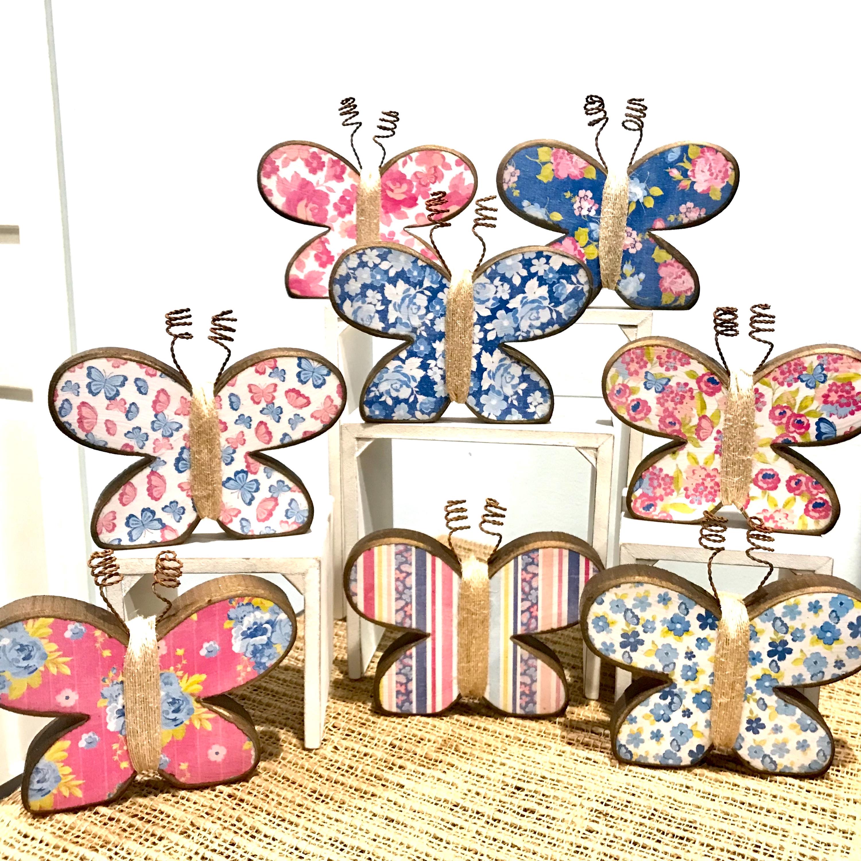 RESTOCKED! Wooden Butterfly. Tiered Tray. Spring Decor. Summer Decor ...