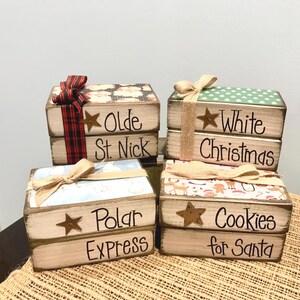 Christmas Book Stacks. Winter Book Bundle. Winter Decor. Christmas ...