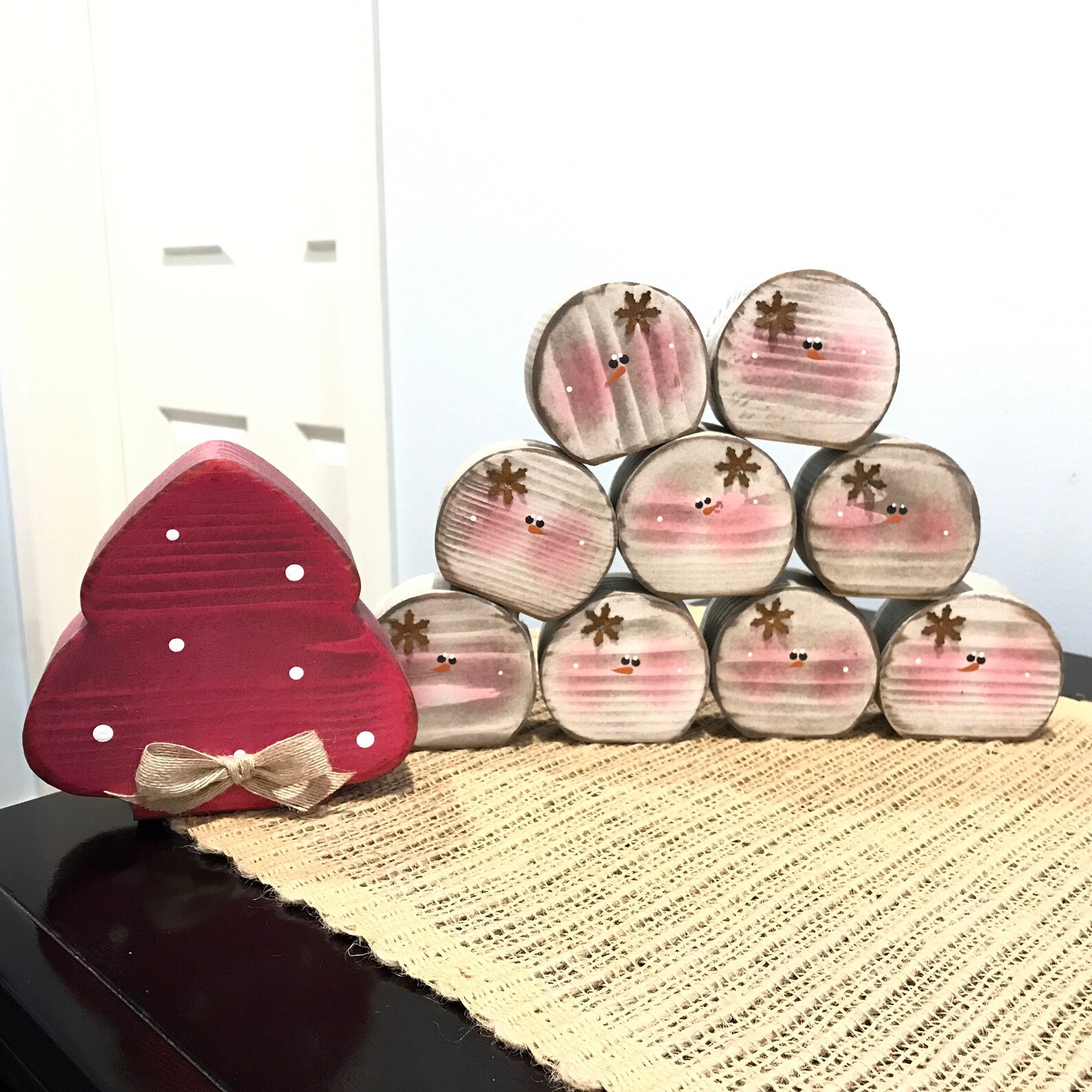 Snowball Snowman. Valentine Tiered Tray Decor. Snowman Decor. Mini Wood ...