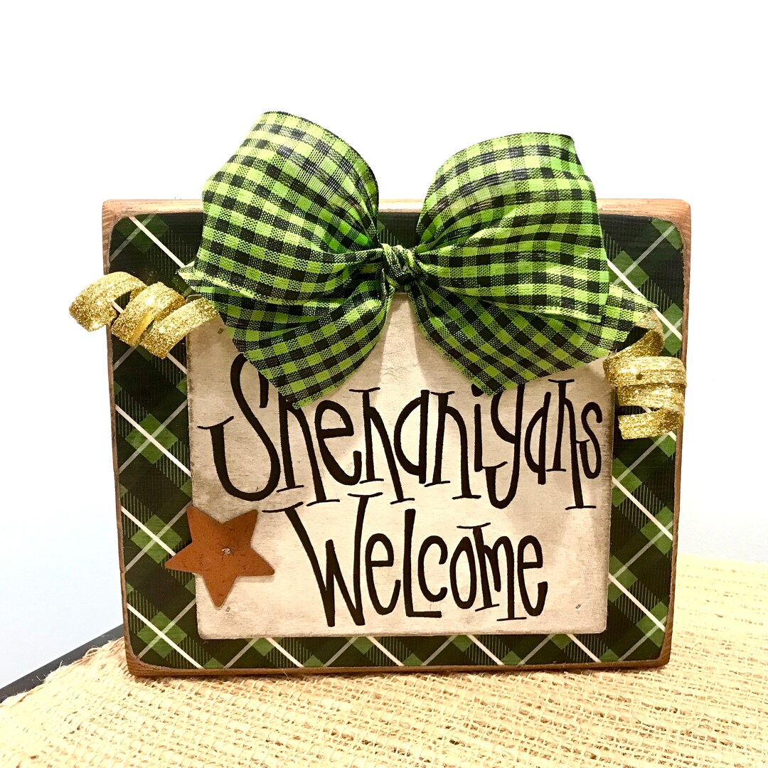 Shenanigans Welcome Sign. Thick and Chunky St Patricks Day Sign. Saint ...
