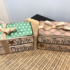 Christmas Book Stacks. Winter Book Bundle. Winter Decor. Christmas ...