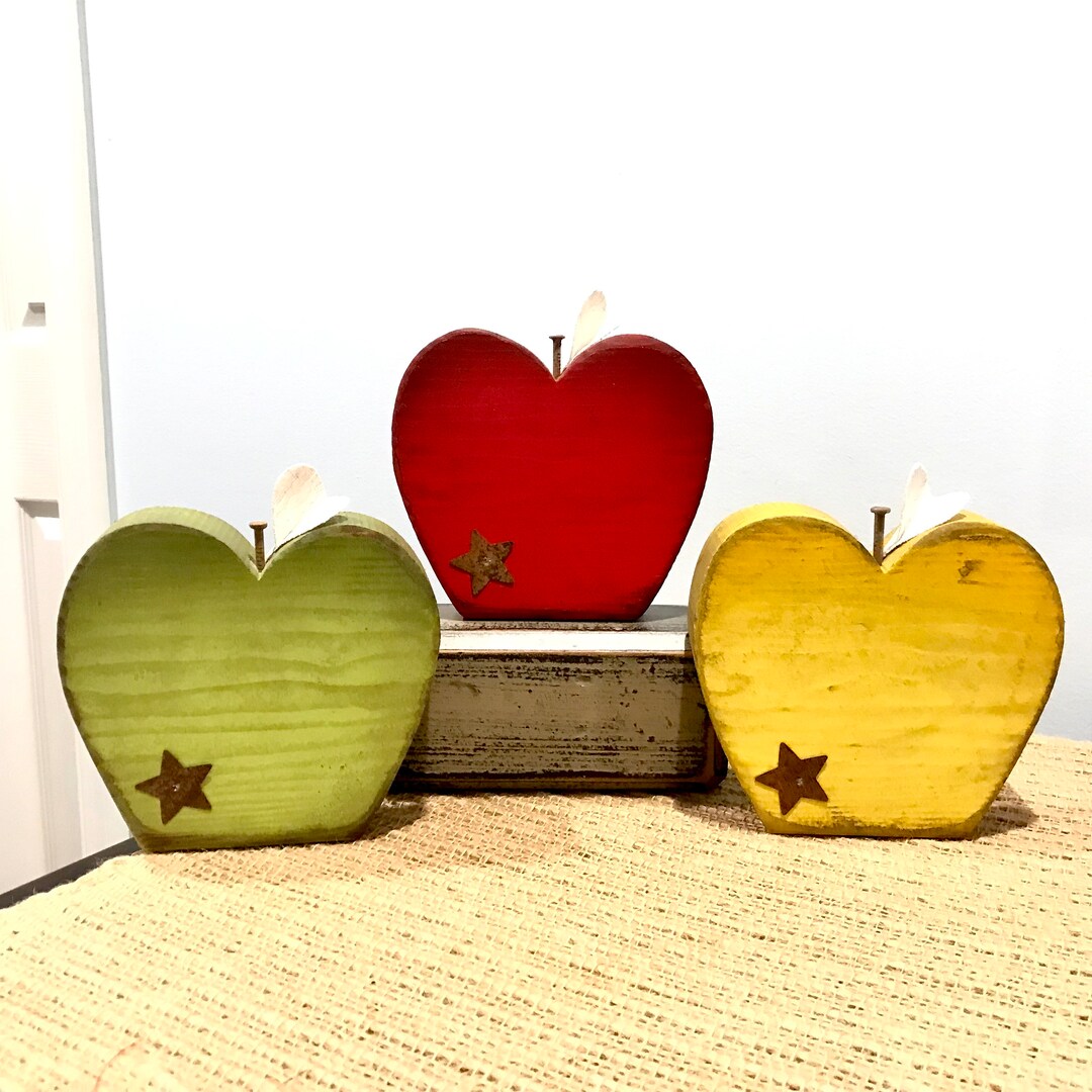 One Large Apple. Fall Apple Decor. Wooden Apples. Modern Prims. Tiered ...