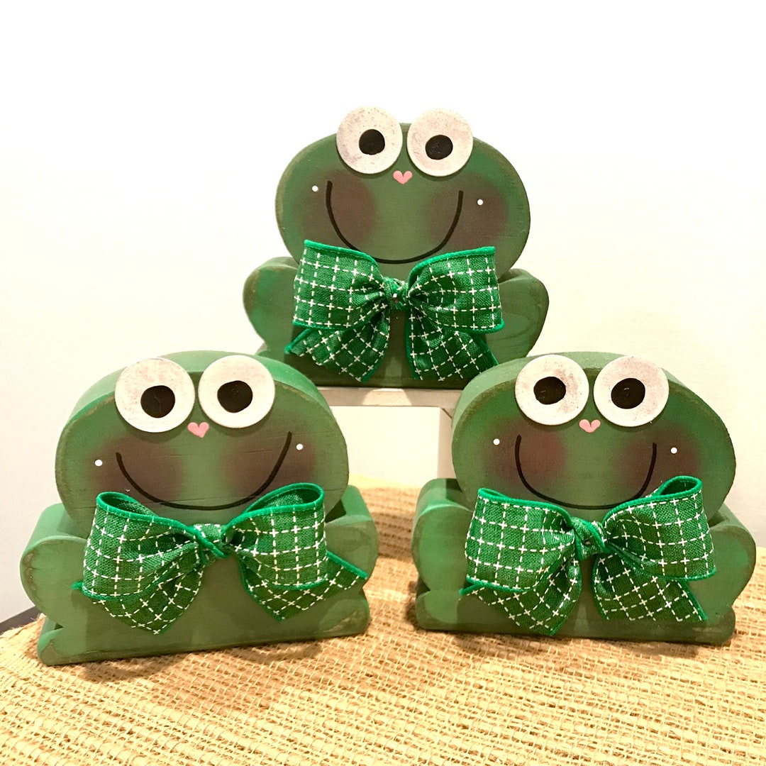 Wooden Frog. Ribbit. Green Frog. Spring Decor. Boys Room Decor. Summer ...