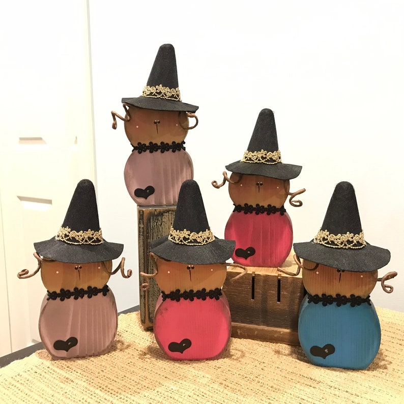 Wooden Witches. Wood Witch Decor. Cute Witch. Fall Decor. - Etsy