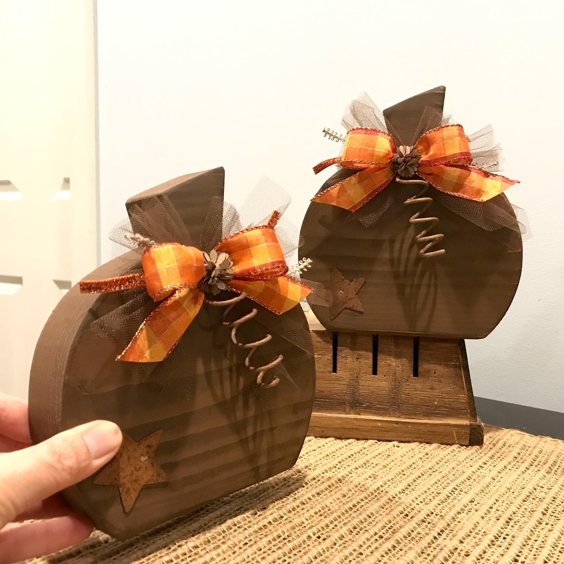 New! Festive Little Pumpkin. Chestnut Brown Round Pumpkin. Fall Tiered ...