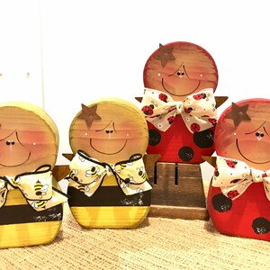 Cute Bumblebees. Ladybug Decor. Spring Tiered Tray Decor. Wooden ...
