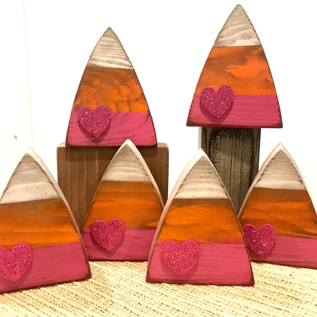 Colorful Candy Corns. Halloween Decor. Fall Decor. Wood Candy Corn ...