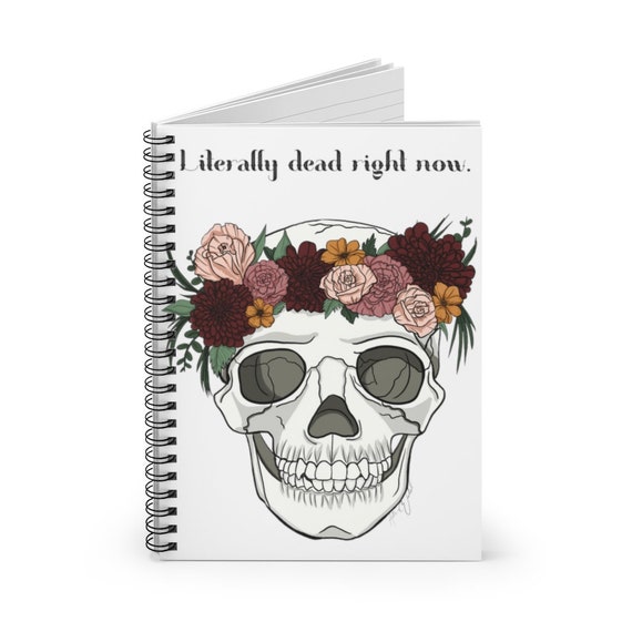 Spiral Notebook Skulls Illustration Halloween Journal - Etsy