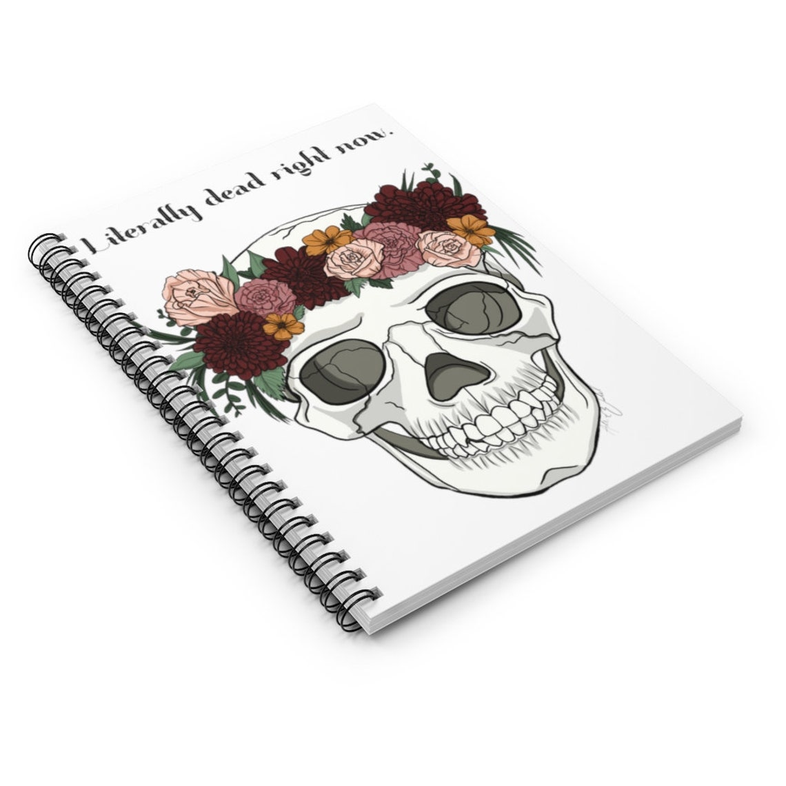 Spiral Notebook, Skulls, Illustration, Halloween, Journal, Gift for Her ...