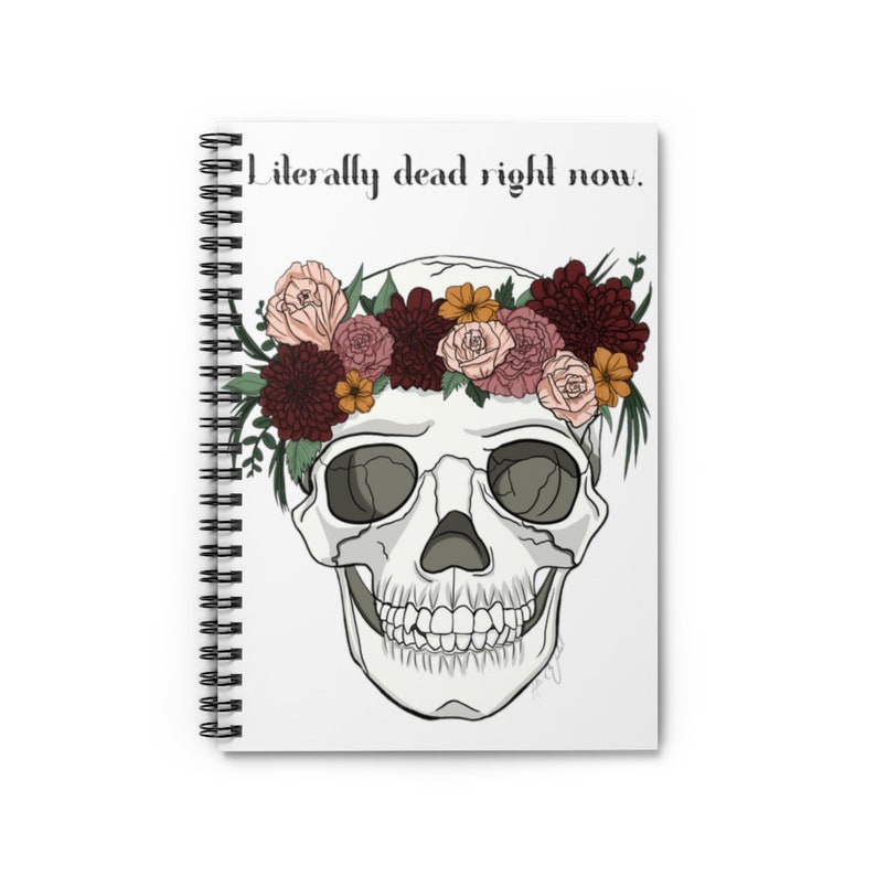 Spiral Notebook, Skulls, Illustration, Halloween, Journal, Gift for Her ...