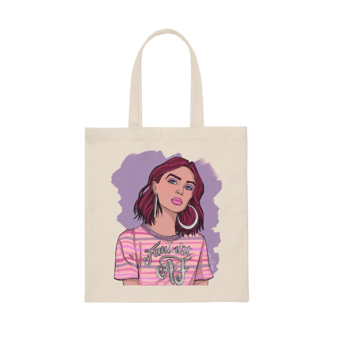 Canvas Tote Bag, Feminist AF, Women's Rights, Women Empowerment ...