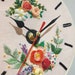 Embroidery Hoop Clock, Hand Embroidered Clock, Floral Wall Clock, Home ...