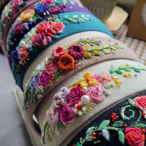 Hand Embroidered Headband, Unique Handmade Hair Accessory, Boho Chic ...