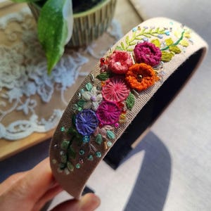 Hand Embroidered Headband, Unique Handmade Hair Accessory, Boho Chic ...