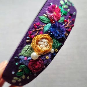 Hand Embroidered Headband, Unique Handmade Hair Accessory, Boho Chic ...