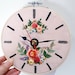 Embroidery Hoop Clock, Hand Embroidered Clock, Floral Wall Clock, Home ...