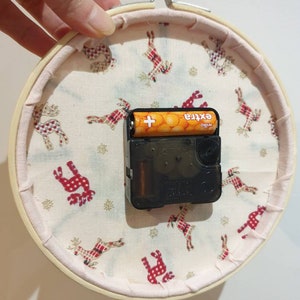 Embroidery Hoop Clock, Hand Embroidered Clock, Floral Wall Clock, Home ...