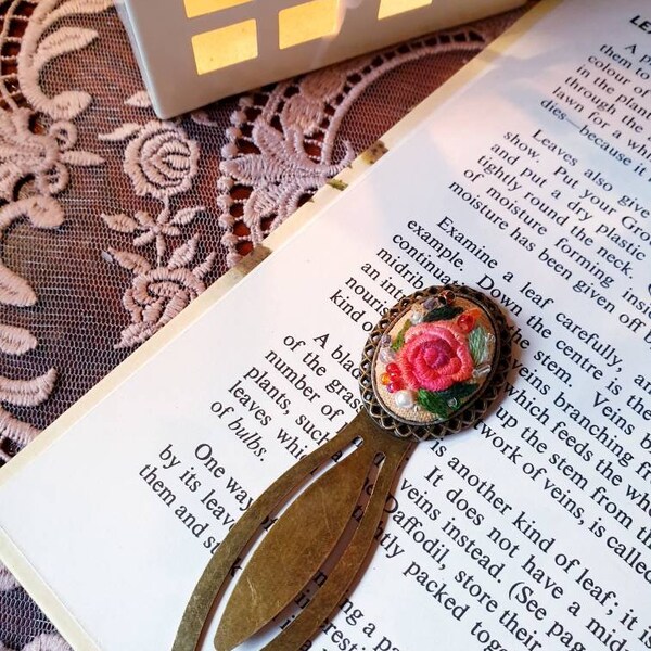 Embroidered Bookmark - Etsy