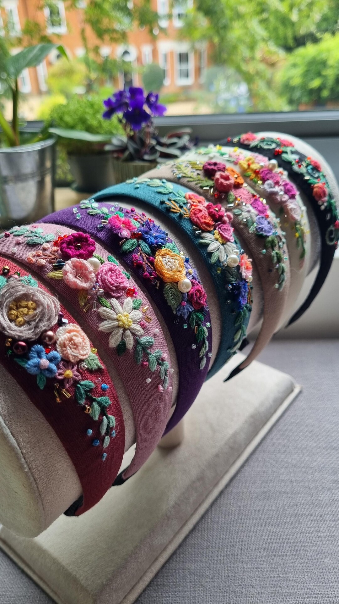 Hand Embroidered Headband, Unique Handmade Hair Accessory, Boho Chic ...